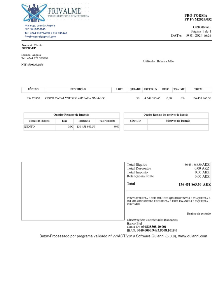 FP Fvm2024 052 Setic-Fp | PDF | Finanças Governamentais | Pagamentos