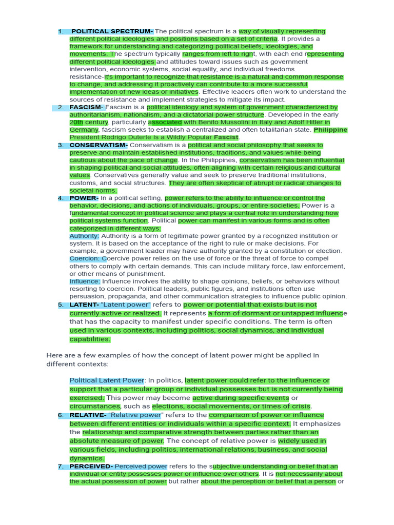 Polgov 50 Terms | PDF | Power (Social And Political) | Sovereignty