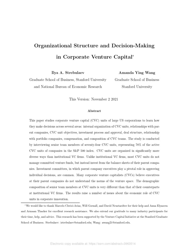 CVC Structure | PDF | Venture Capital | Corporate Finance
