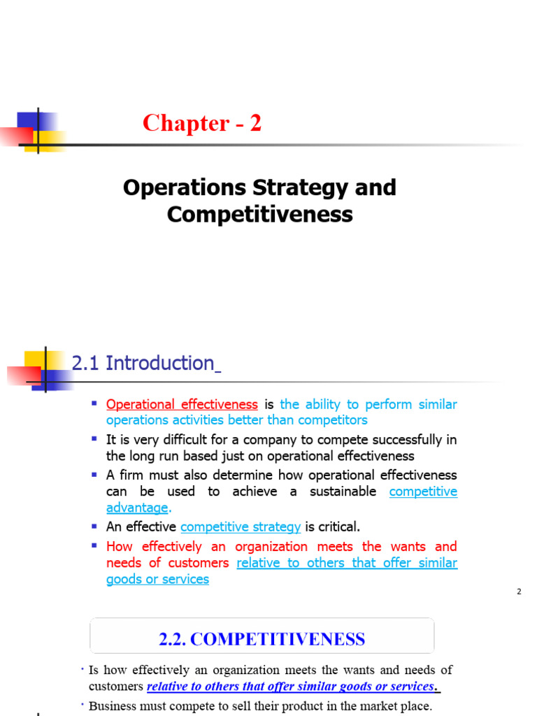 Chapter 2 Operation Strategy | PDF | Customer | Strategic Management