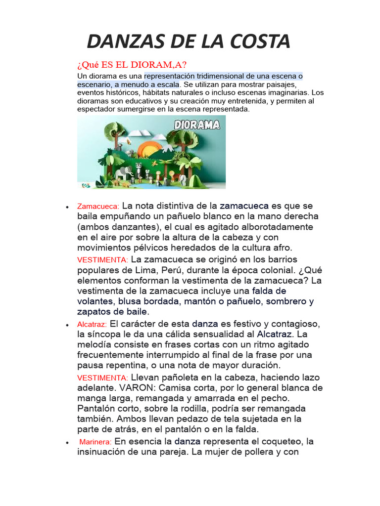 Danzas de la costa peruana | PDF | Bailes | Ropa