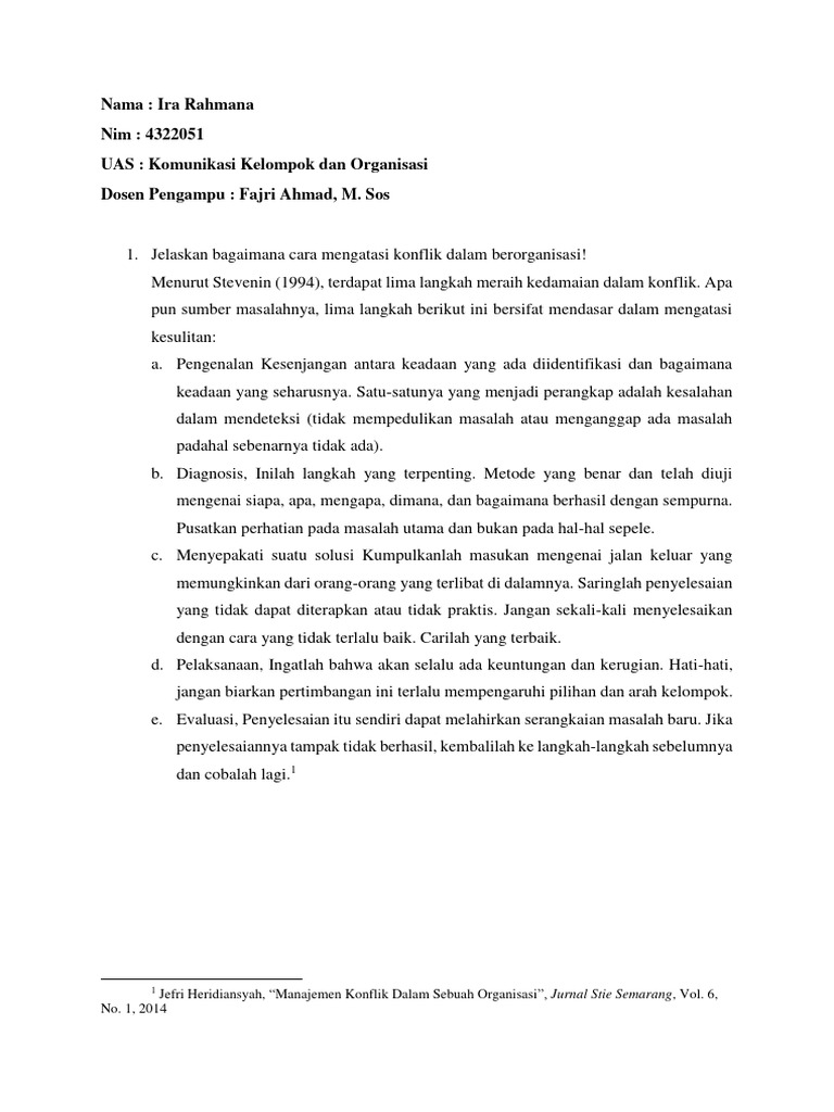 Ira Rahmana (Komunikasi Kelompok Dan Organisasi) | PDF