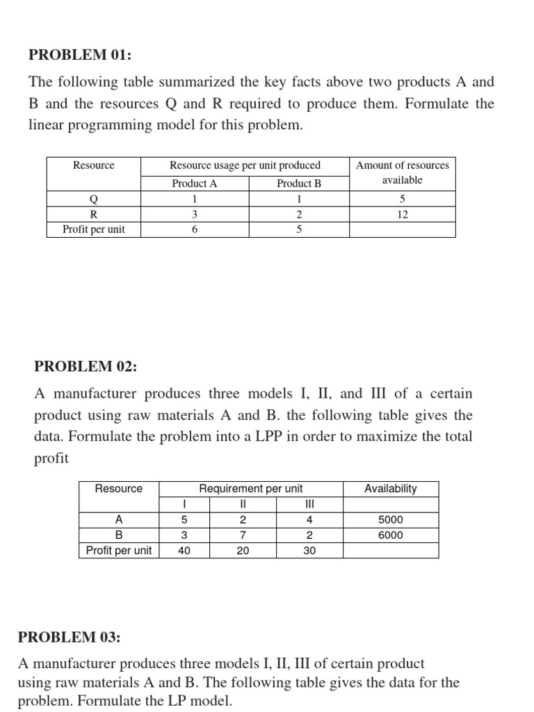 Problems On LPP Formulation | PDF | Economies