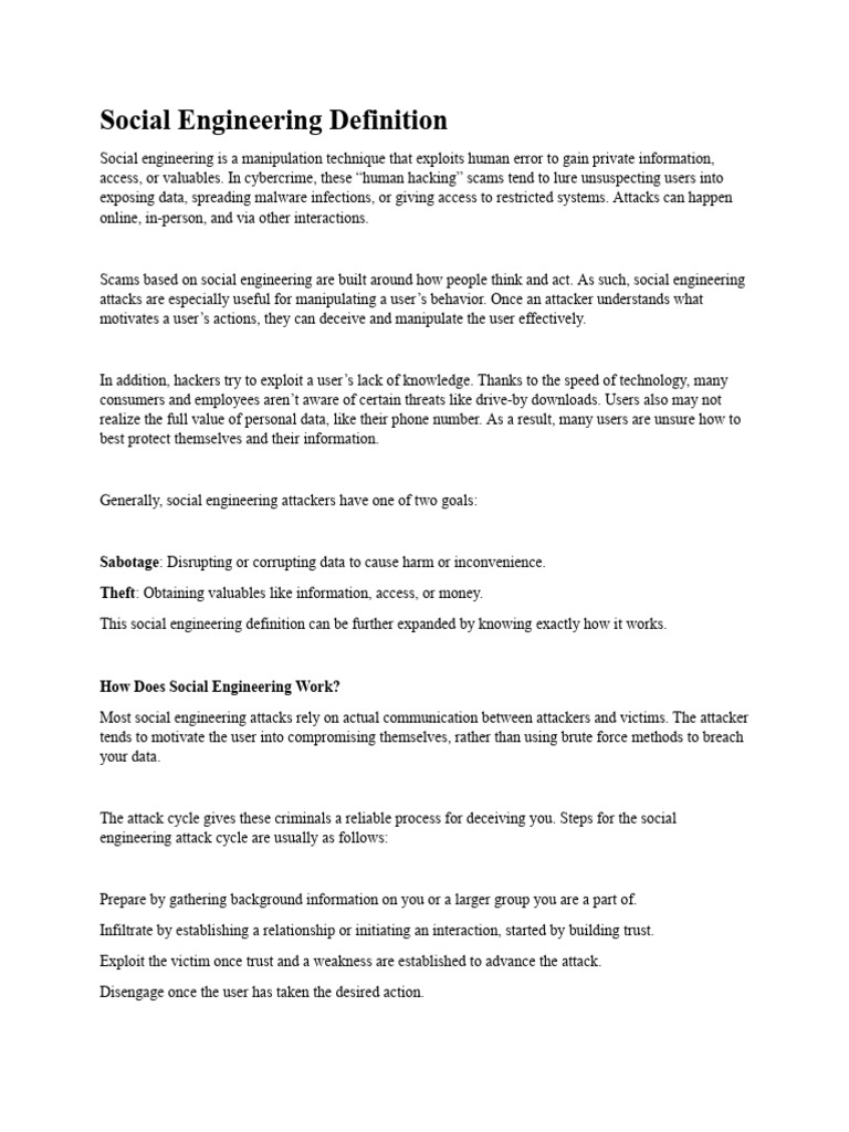 Concept of Social Engineering | PDF | Phishing | Security