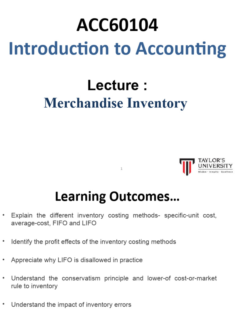 Lec9 - Merchandise Inventory | PDF | Cost Of Goods Sold | Inventory