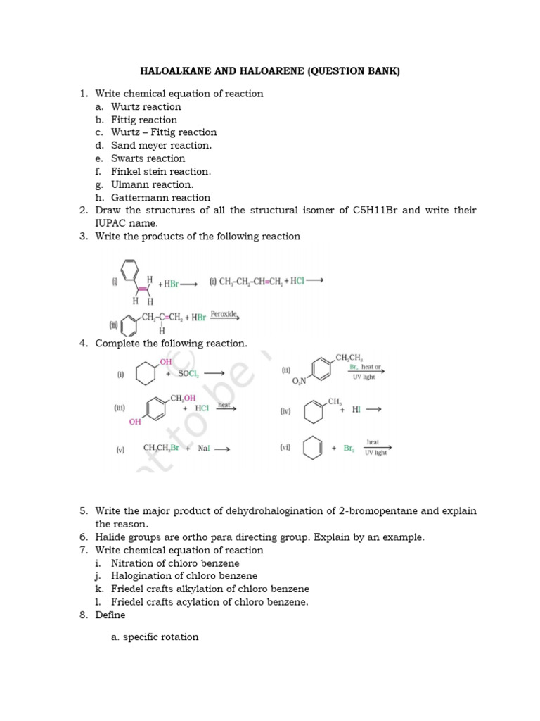Haloarene Reactions and Properties Guide | PDF | Science & Mathematics