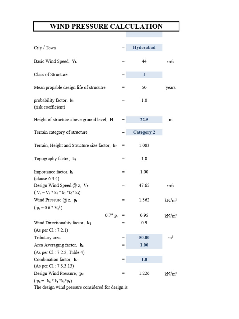 Wind Load Cals | PDF | Building | Earth Sciences