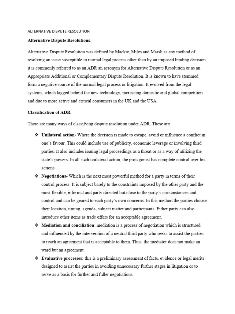 Alternative Dispute Resolution | PDF | Alternative Dispute Resolution ...