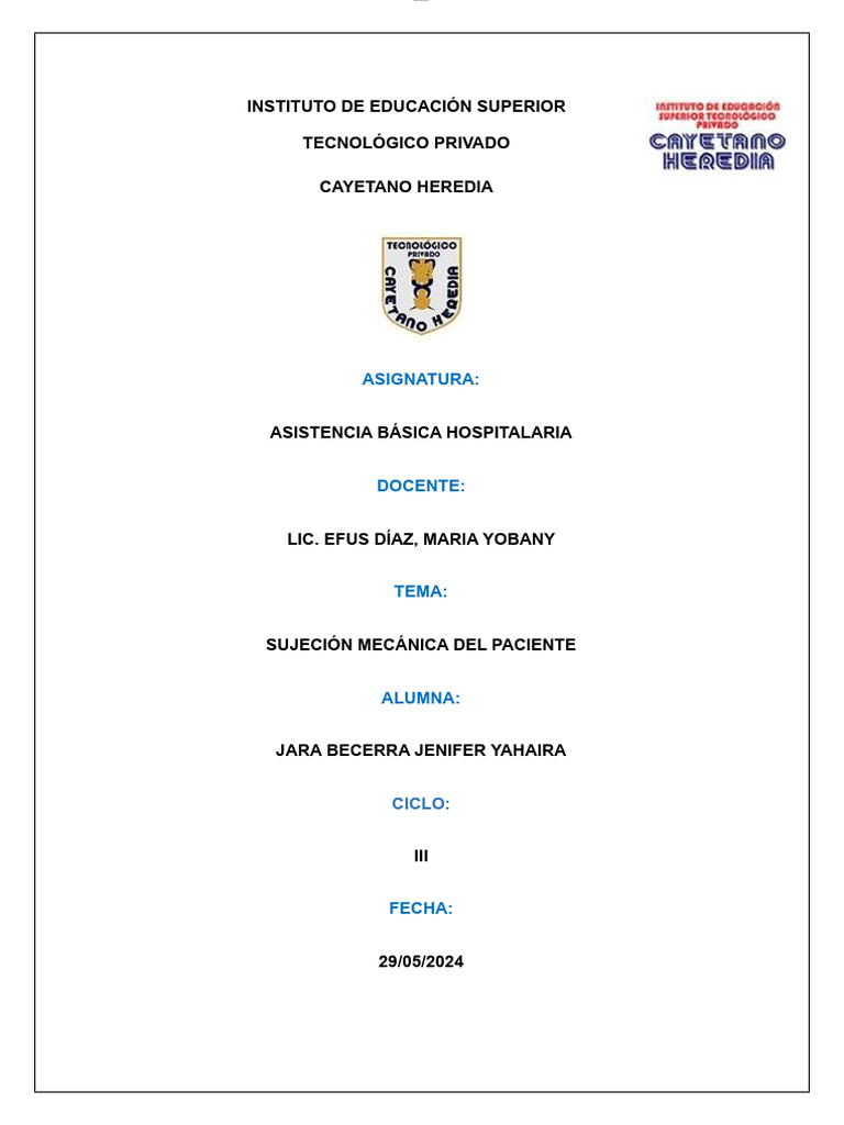 Sujecion Mecanica Del Paciente | PDF | Comportamiento | Salud mental