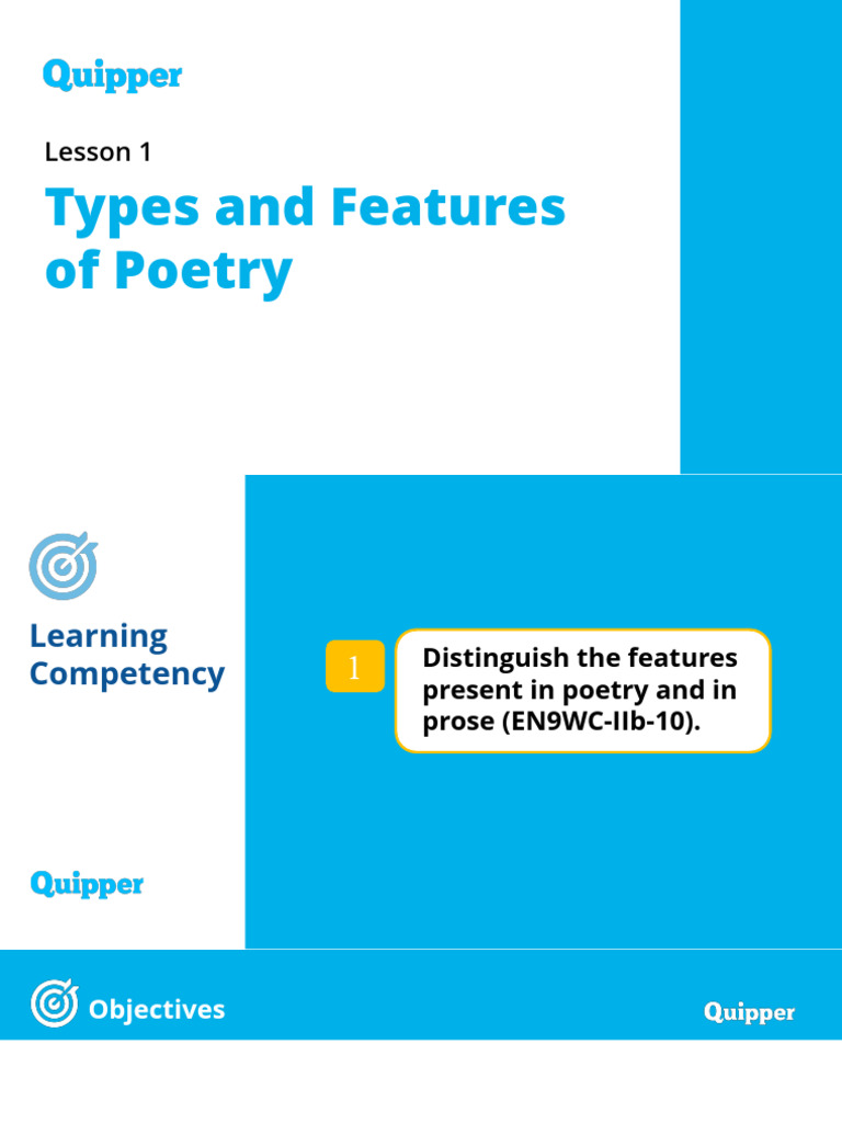 English - Grade 9 - Unit 3 - Lesson 1 - Types and Features of Poetry ...