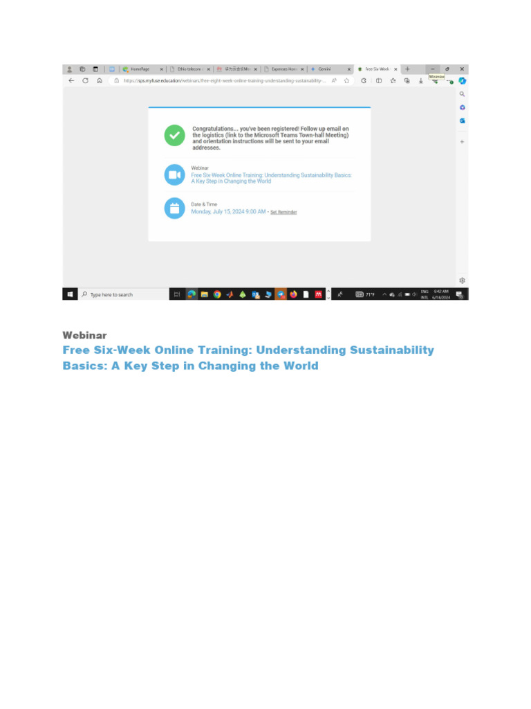 Free Webinar: Understanding Sustainability Basics | PDF