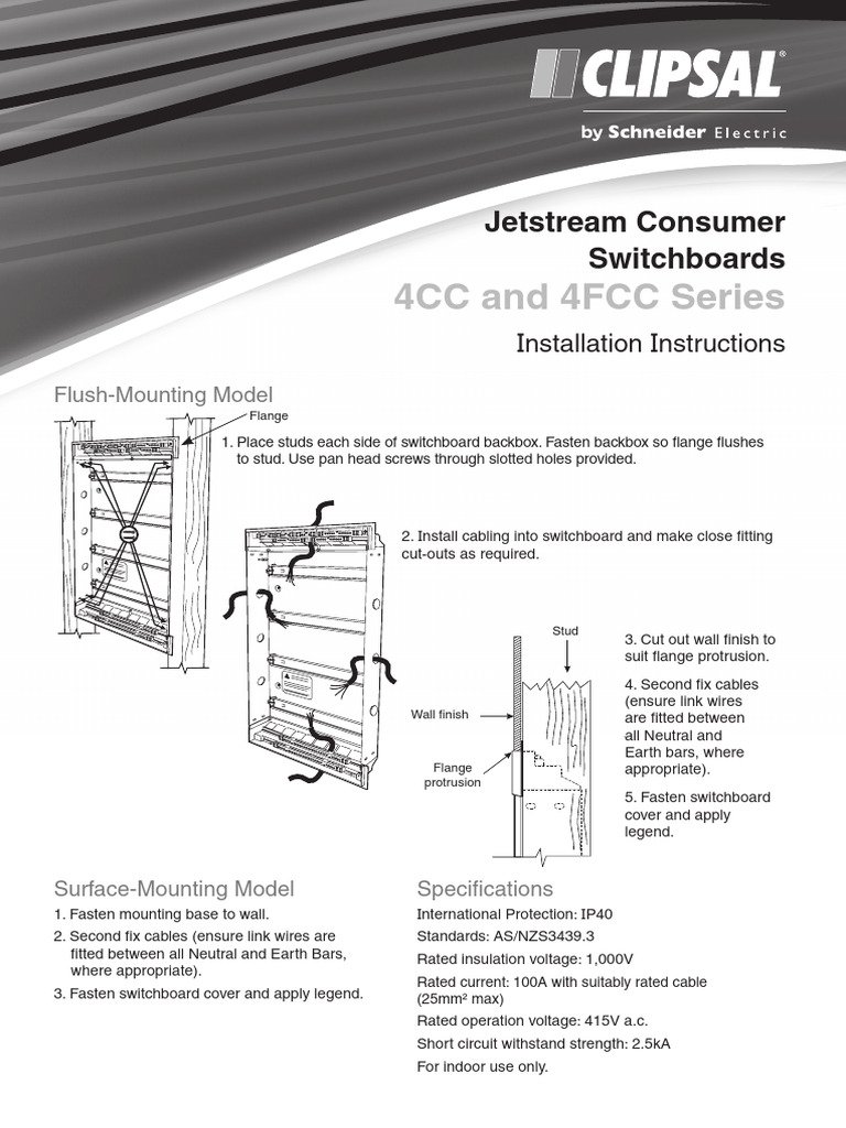 Clipsal 4CC AND 4FCC INSTALLATION ISTRUCTION | PDF | Manufactured Goods ...