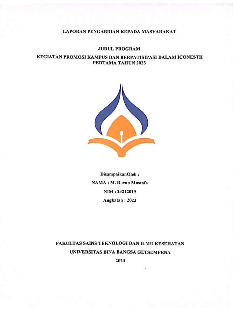 Surat Laporan Kip K M. Rovan Mustafa (23212019) | PDF