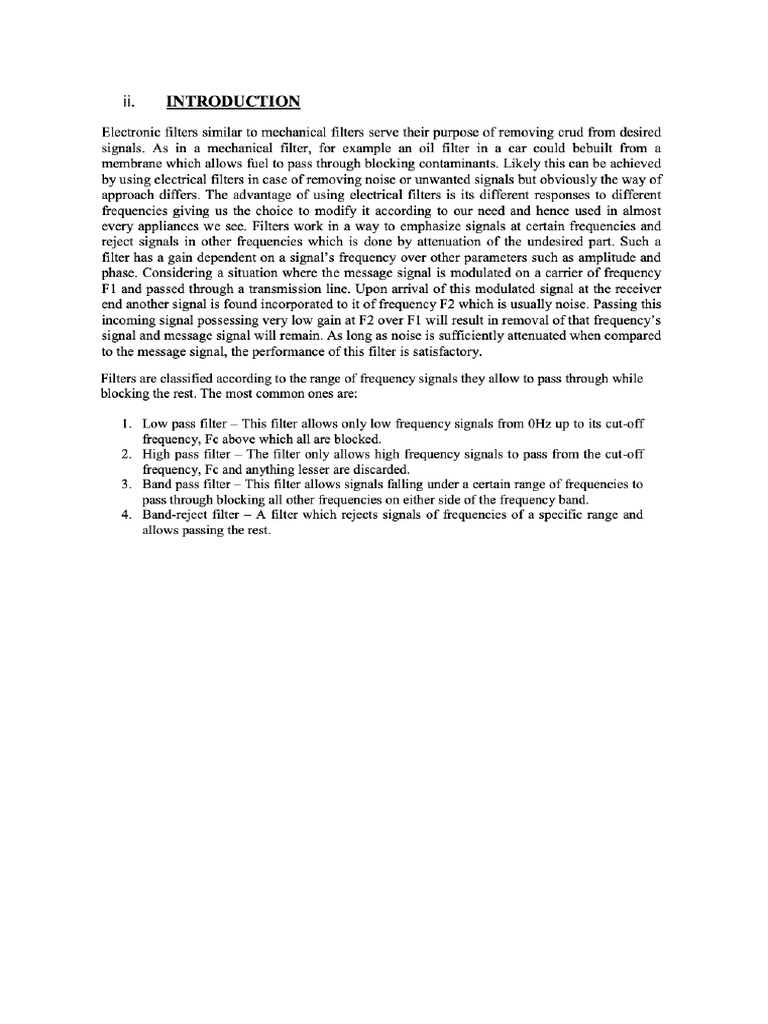 Introduction To Filters | PDF