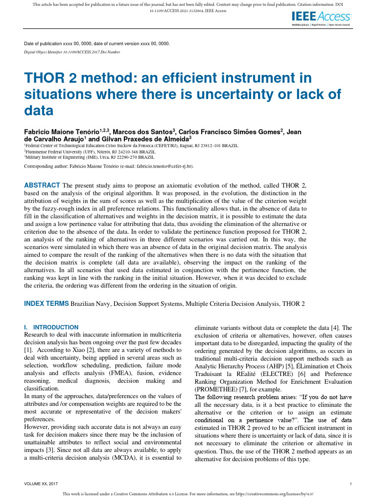 THOR 2 Method An Efficient Instrument in Situation | Download Free PDF | Data