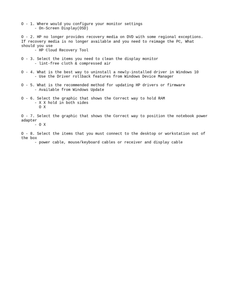 HP Setup and Maintenance Q&A | PDF