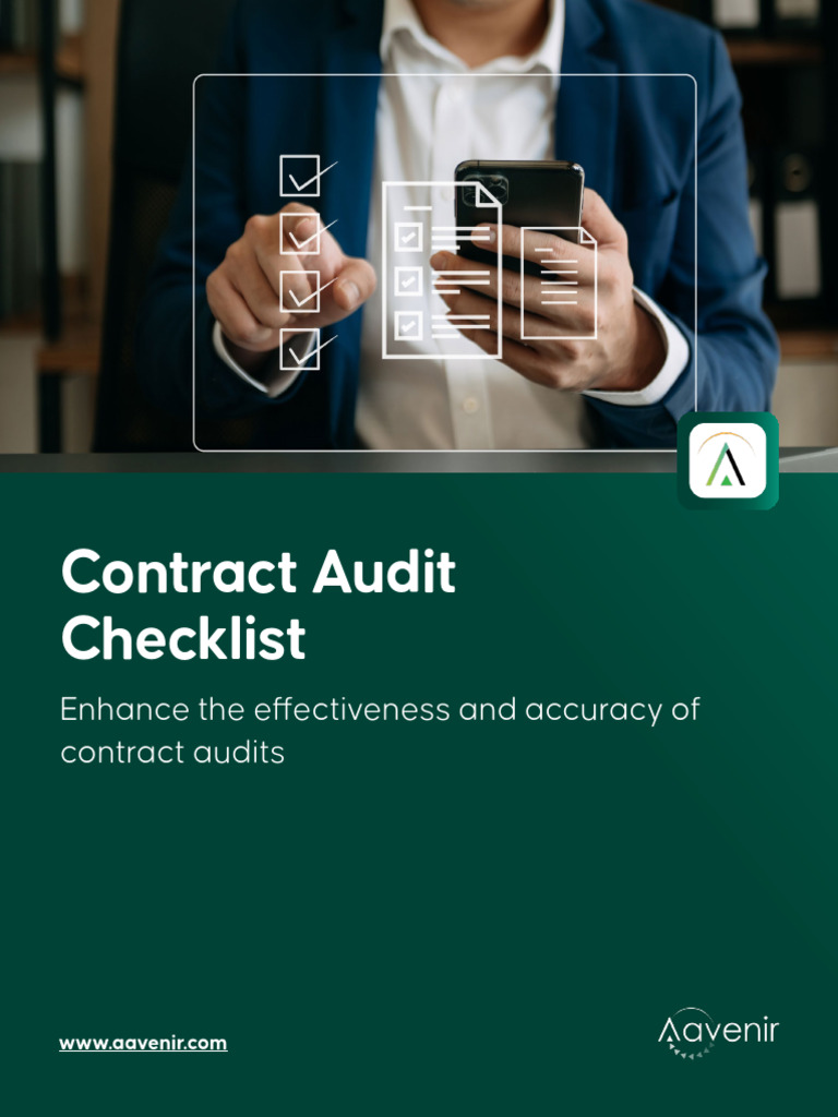 Contract Audit Checklist Pdf Audit Regulatory Compliance
