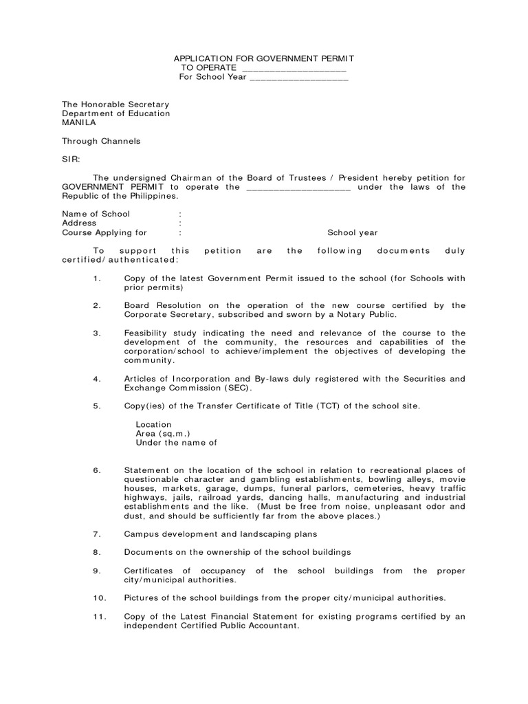 DepEd - GOVERNMENT PERMIT | PDF