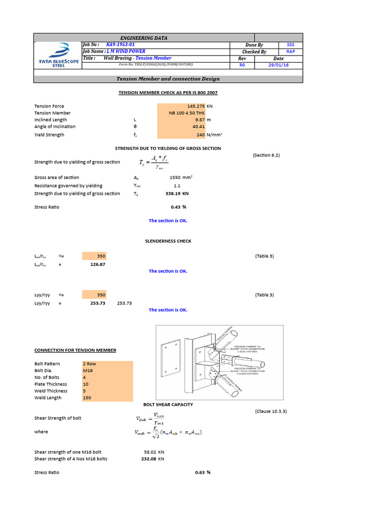 Tension Member - @ Ridge-Wall Bracing | PDF | Mechanics | Applied And ...