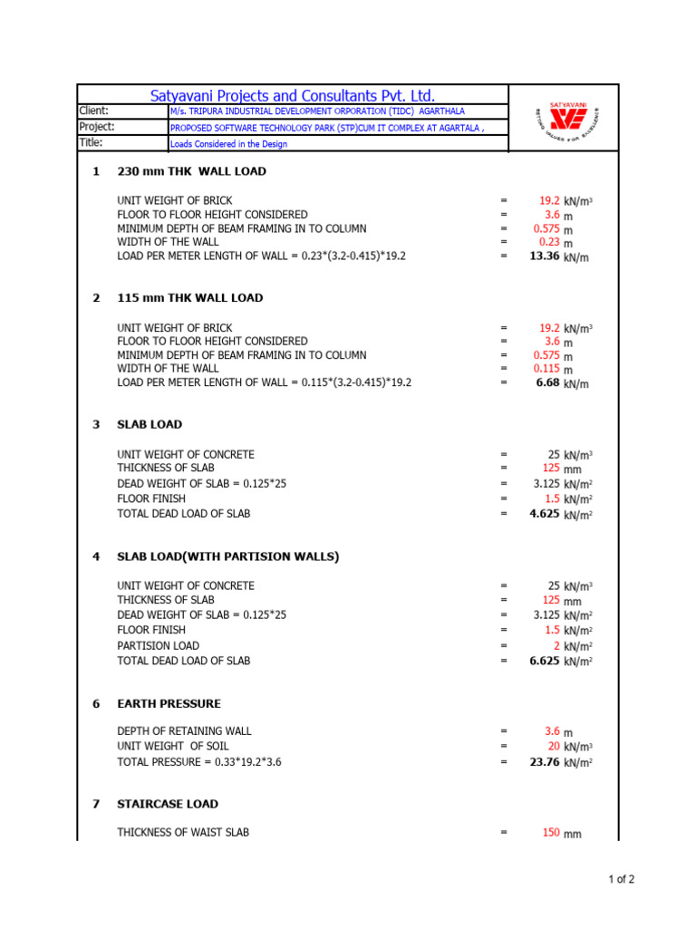 Typ Load Calculations | PDF | Wall | Stairs