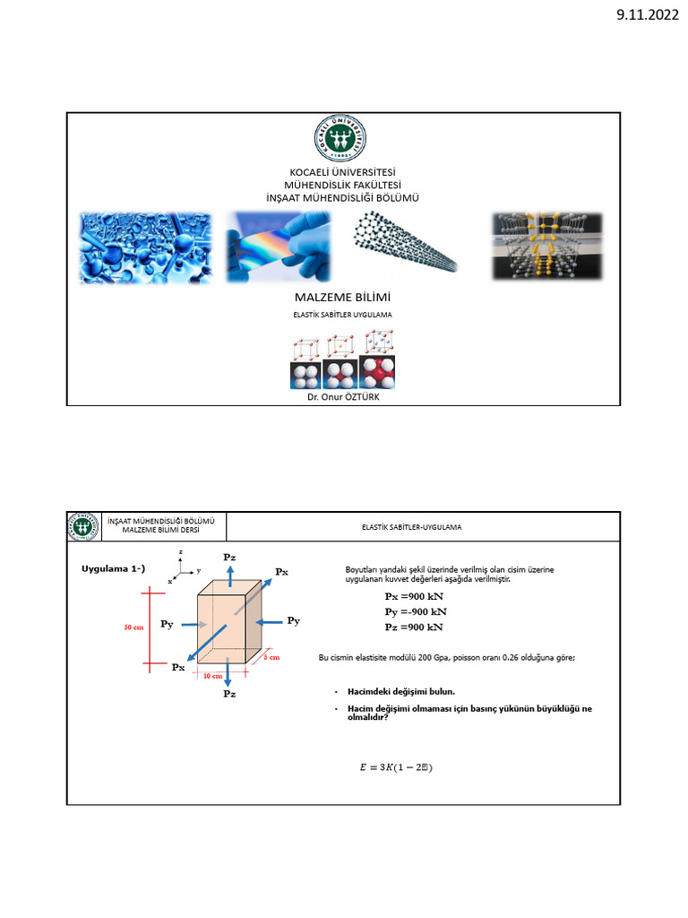 Elastik Sabitler - Uyg | PDF