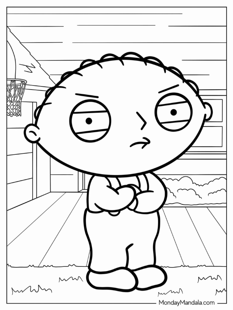 Angry Stewie Griffin Cartoon Coloring Sheet | PDF
