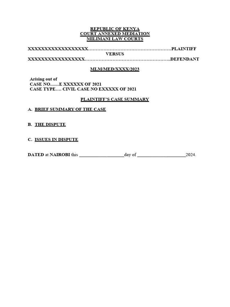 Case Summary Mediation Pdf Law