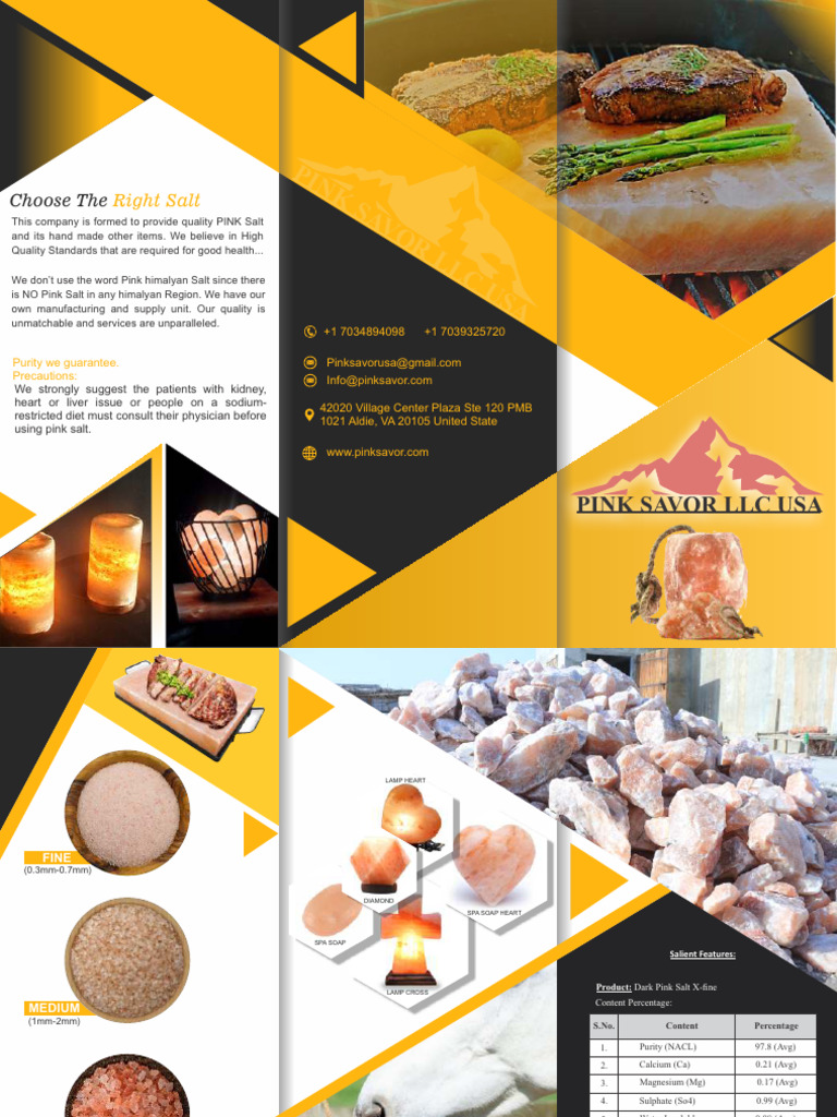 Pink Savor LLC Usa Flyer-1 | PDF | Salt | Metals
