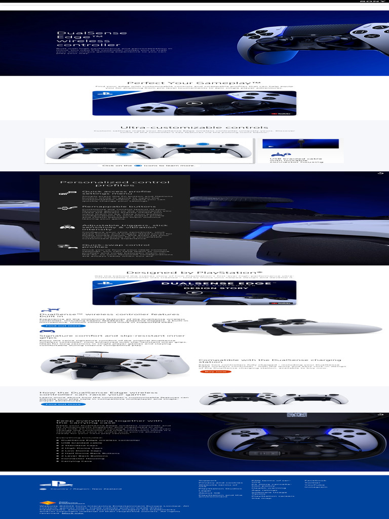 DualSense Edge™ wireless controller Pro controller for PS5 PlayStation ...