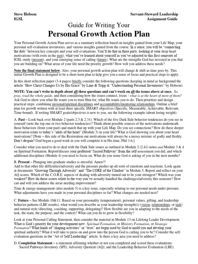 Module 13 - Personal Growth Action Plan | PDF | Motivational | Motivation