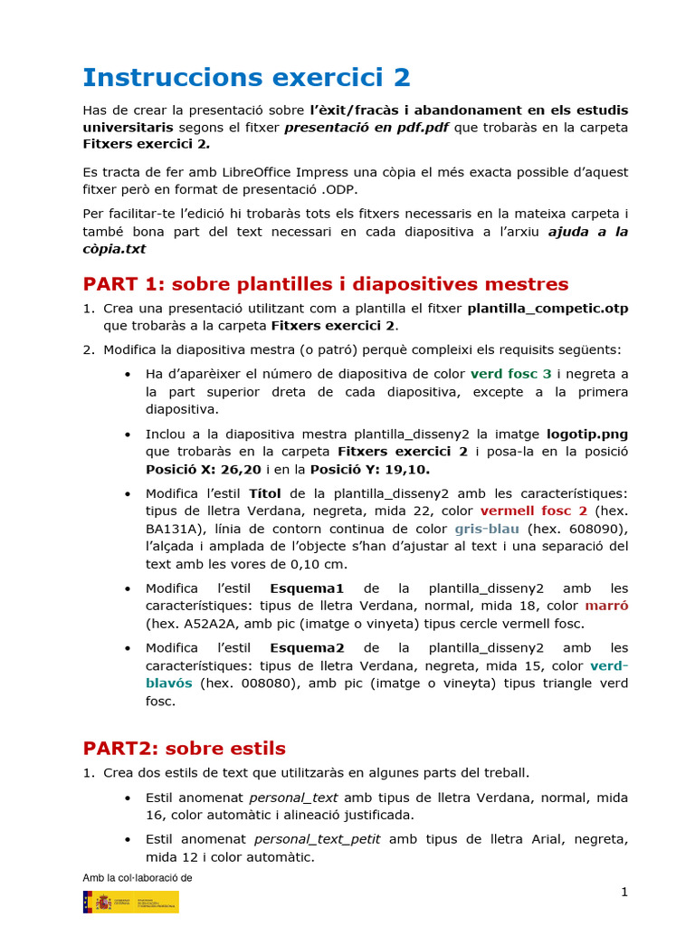 Instruccions Exercici 2 | PDF