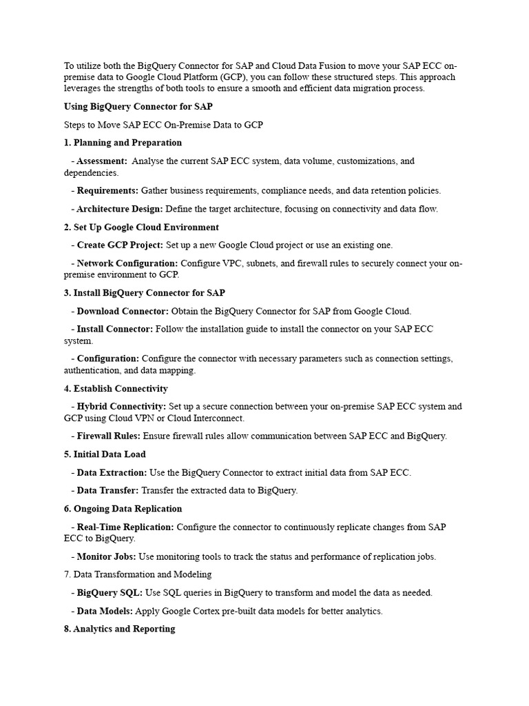 BigQuery Connector For SAP and Cloud Data Fusion To Move Your SAP ECC | PDF | Cloud Computing ...