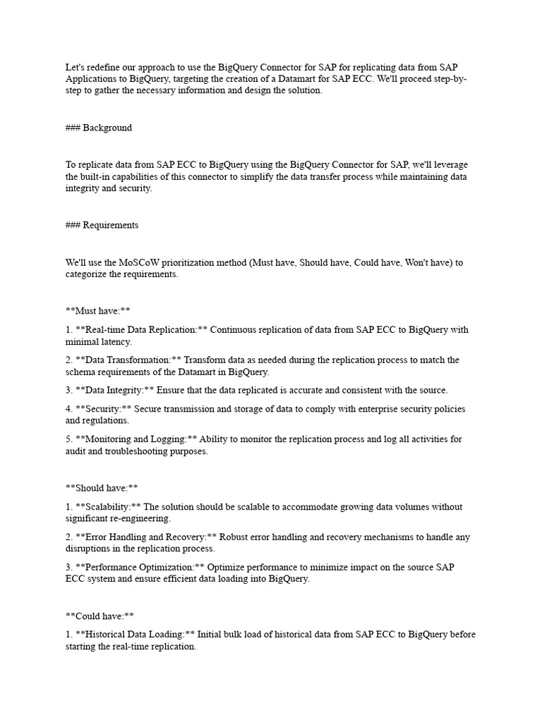 BigQuery Connector For SAP | PDF | Replication (Computing) | Error Detection And Correction