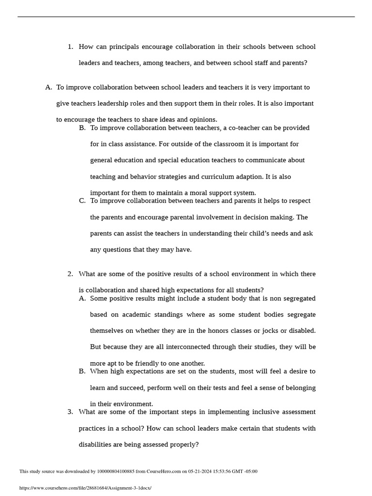 Assignment 3 1 | PDF | Teachers | Educational Assessment