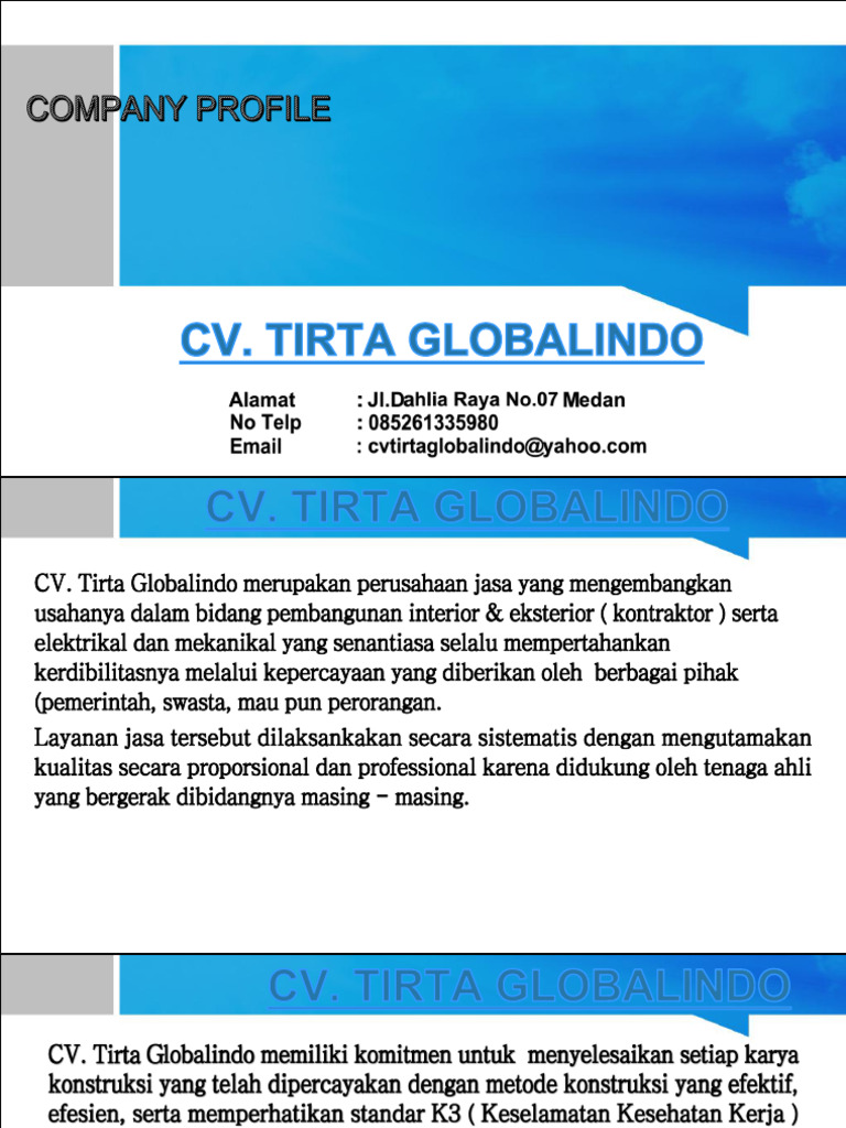 Compro CV Tirta Globalindo | PDF