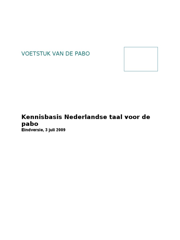 Kennisbasis Taal Eindversie | PDF