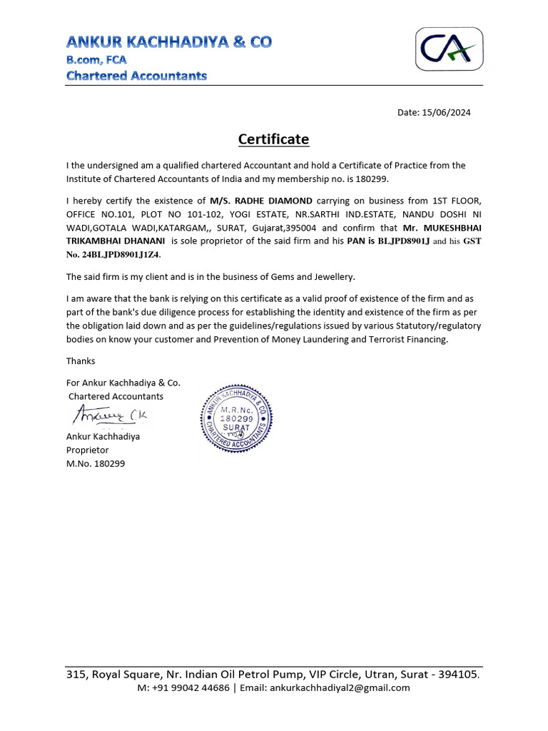 CAcertificate | PDF | Business | Law