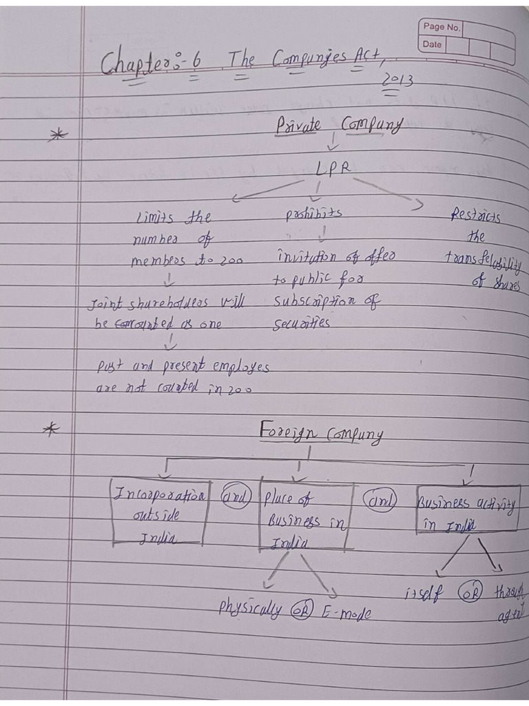 The Companies Act, 2013 Handwritten Notes | PDF