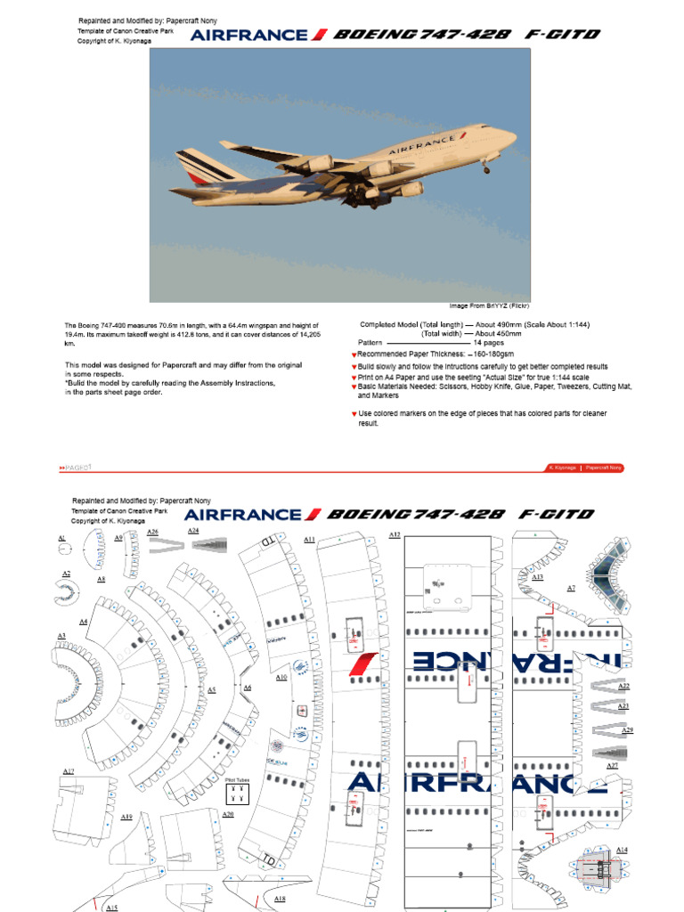 Boeing 747 Papercraft Template | PDF