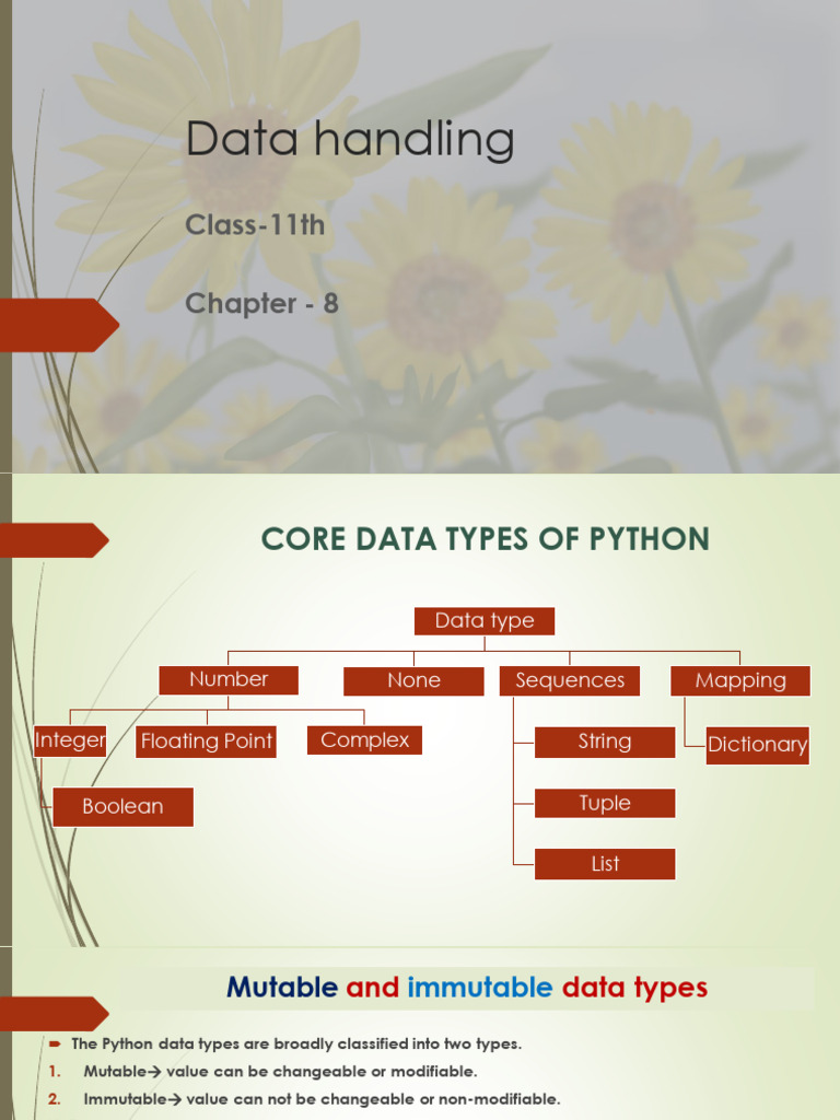 Data Handling - Ch-8 | PDF | Data Type | Boolean Data Type Data Handling - Ch-8 | PDF | Data Type | Boolean Data Type