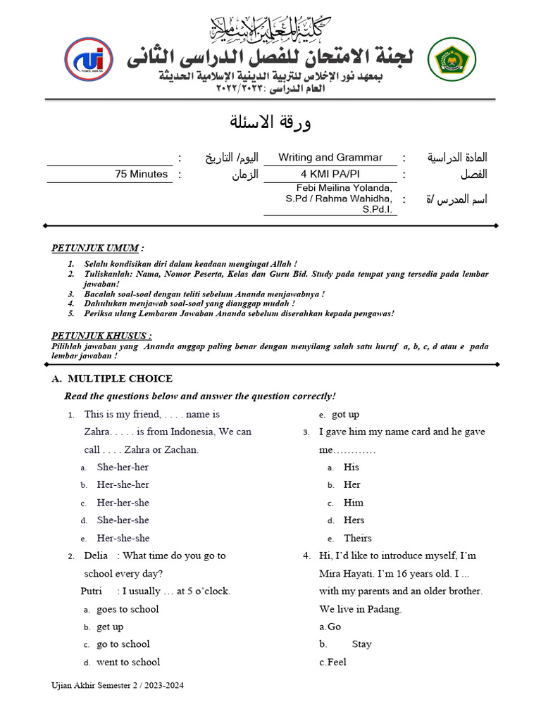 Soal WR GR Sem 2 | PDF