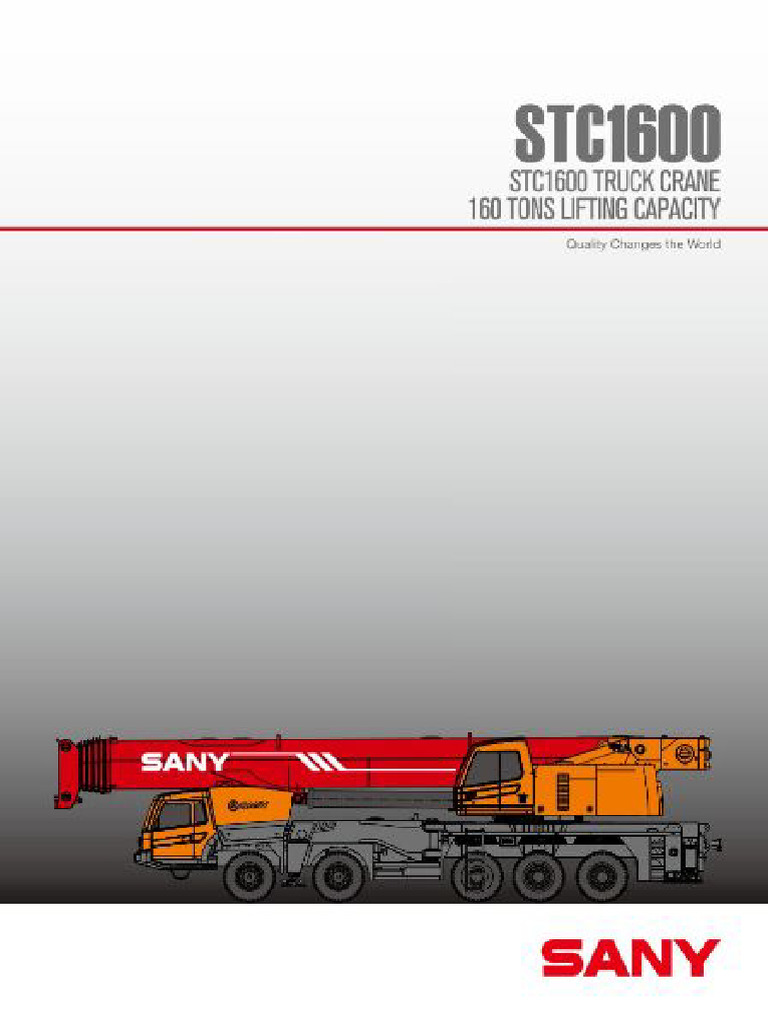 Load Chart SANY 160 Ton STC1600 | PDF
