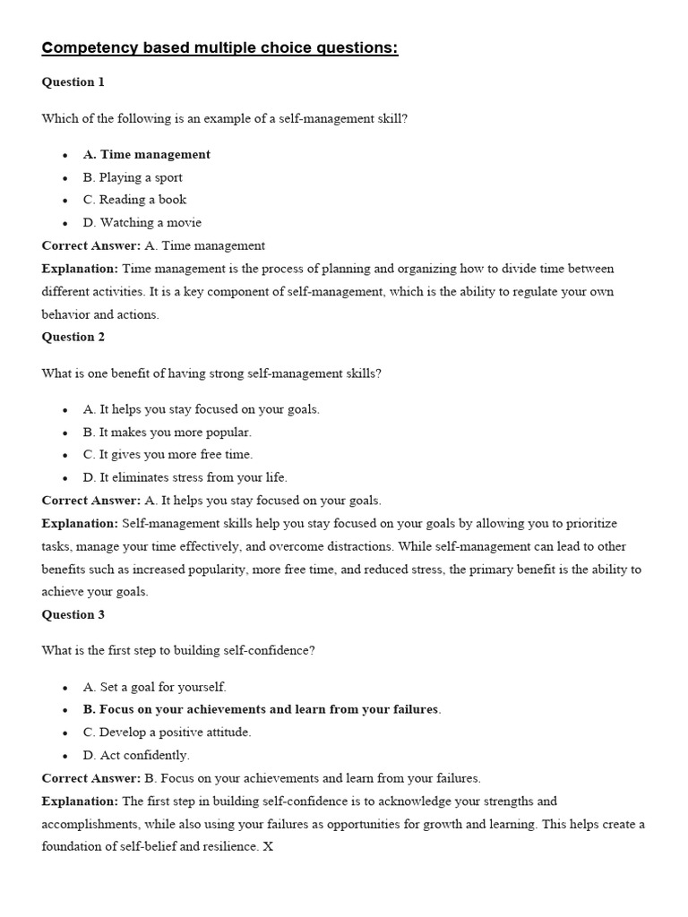 Class Ix Part A Unit 2 Self Management Skills-1 | PDF | Self Esteem ...