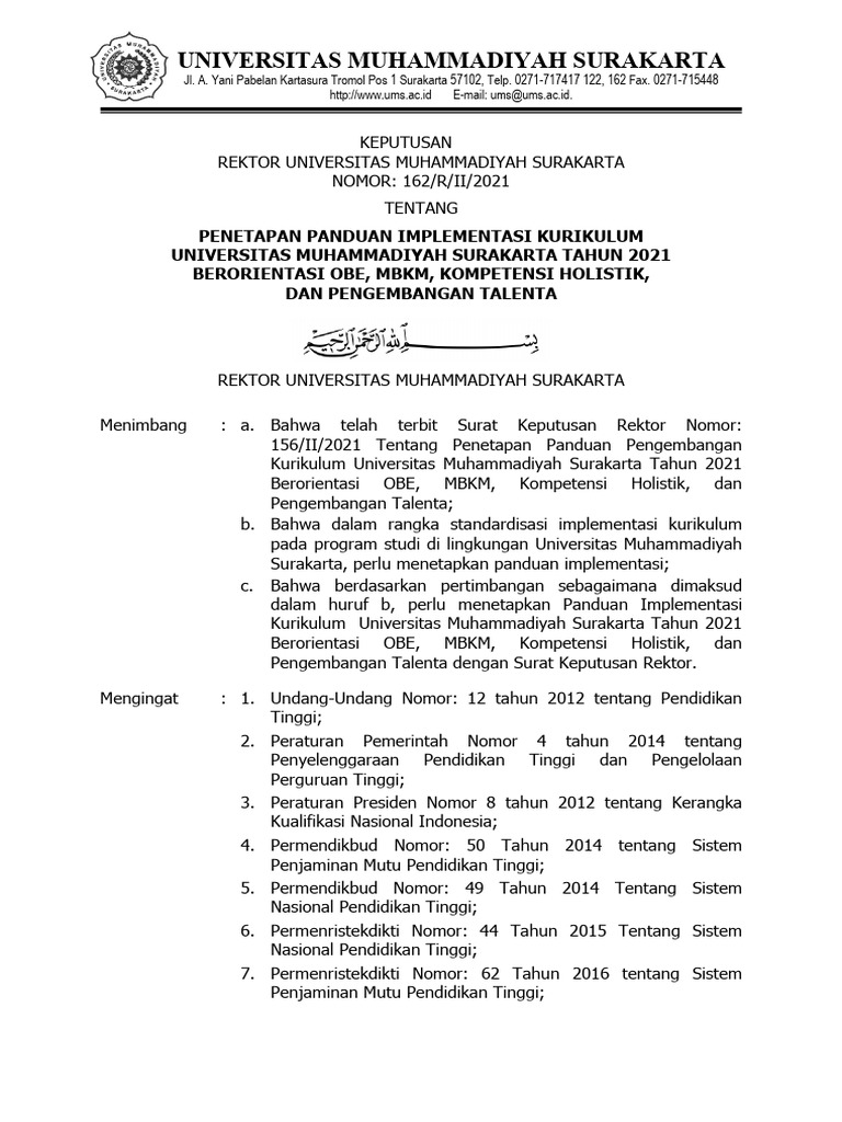 Panduan Kurikulum UMS 2021 OBE dan MBKM | PDF | Karier & Perkembangan ...