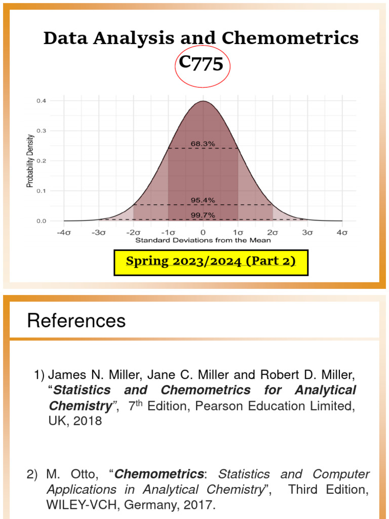 C775_Part 2-Lecture 1 | PDF | Chemometrics | Statistics