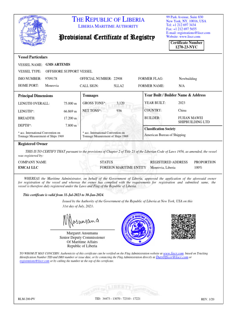Provisional Certificate of Registry - 2023 - 07 - 07 - 10 - 17 - 20 ...