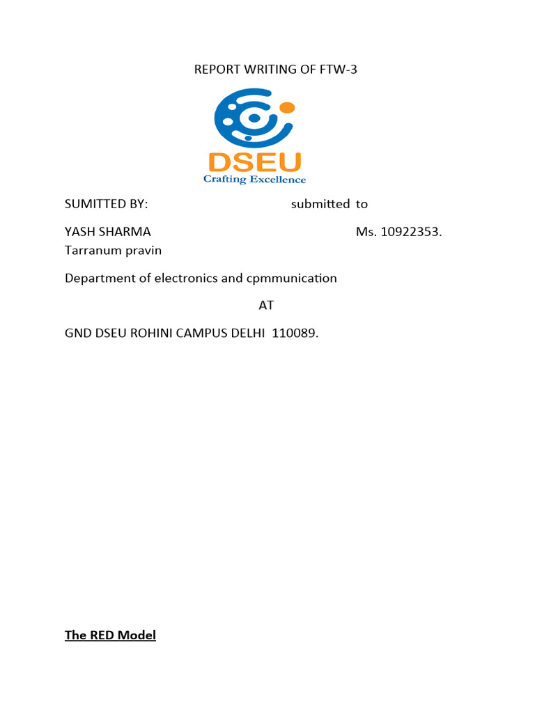 Report Writing of FTW 3 | Download Free PDF | Critical Thinking | Thought