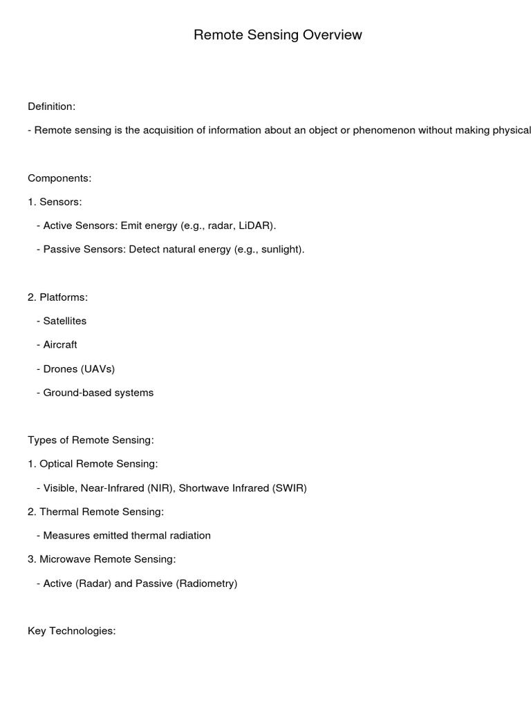 Remote Sensing Overview | PDF | Remote Sensing | Infrared