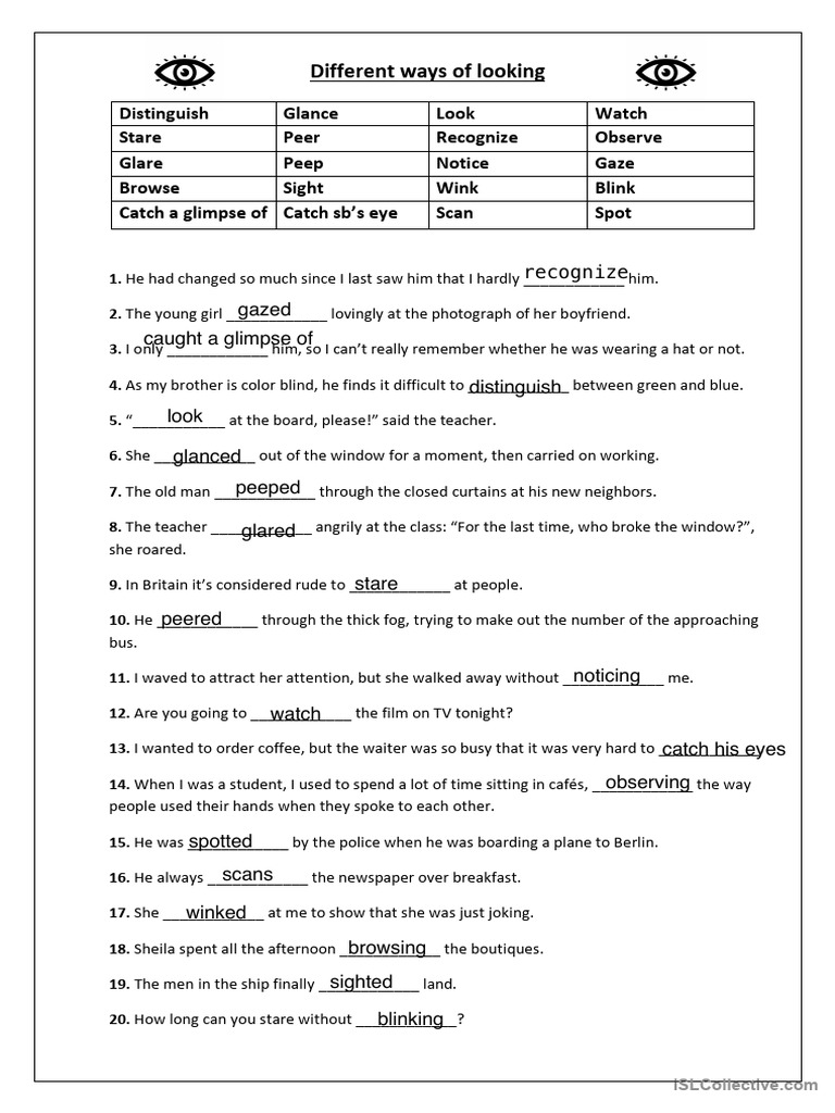 Ways of Looking Homework 3rd Advanced | PDF