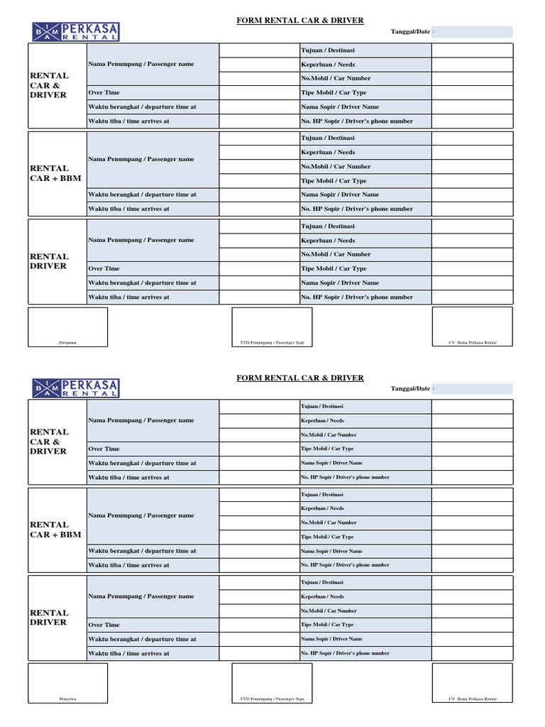 Form + SJ Bima Rental | PDF | Vehicles | Motor Vehicle